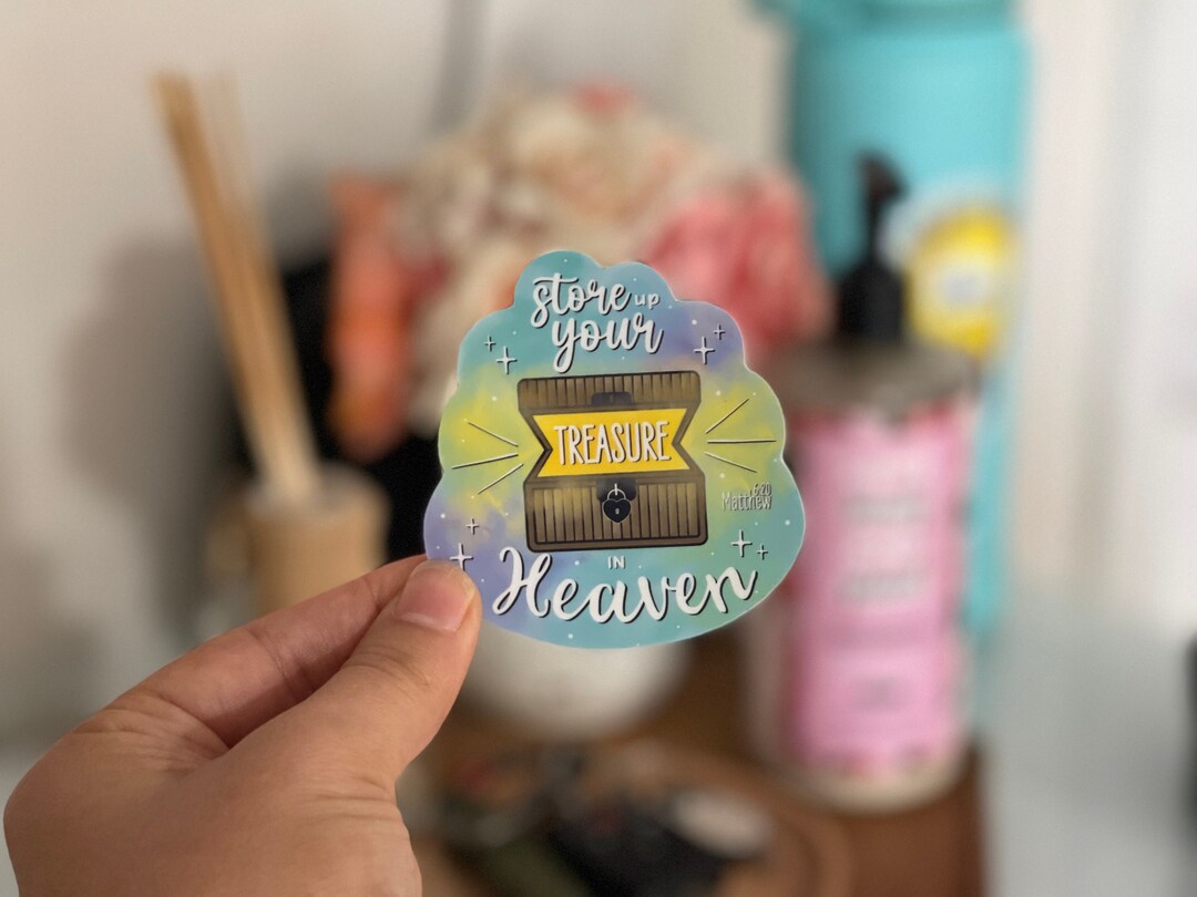 Treasure in Heaven Sticker Christian Sticker Water - Etsy