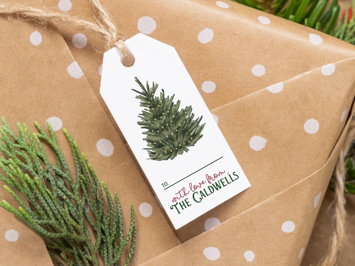 Personalized Merry Christmas Gift Tags, Custom Holiday Gift Tags ...