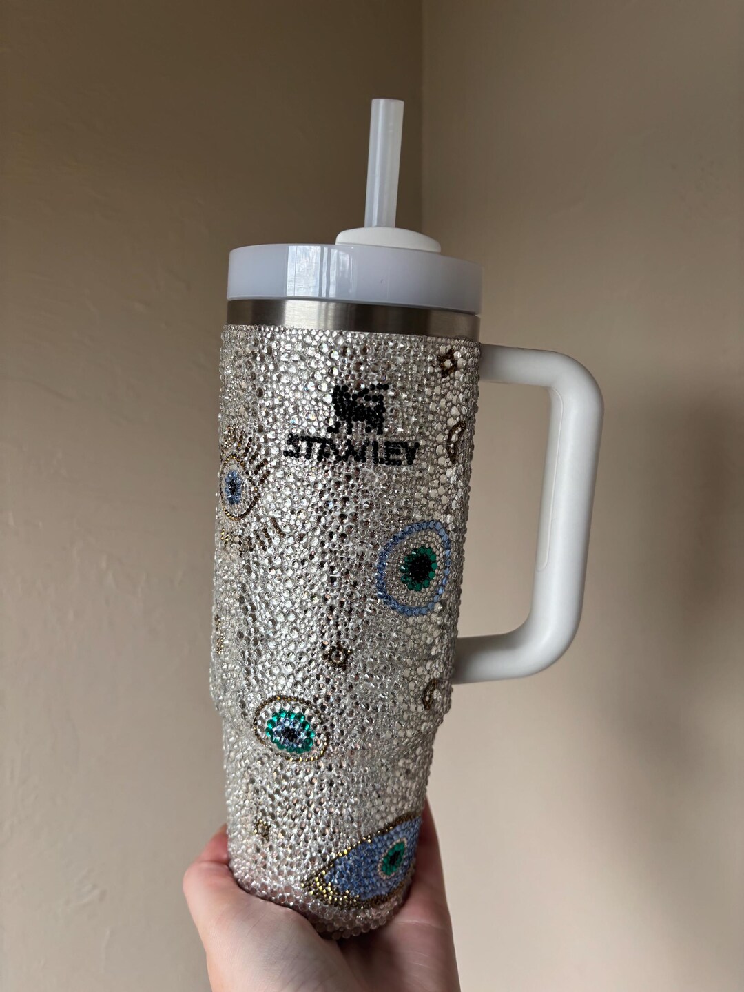 Rhinestone Stanley Evil Eye Handmade Custom Tumbler 30oz - Etsy