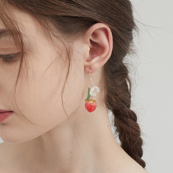 Strawberry Earrings - Etsy