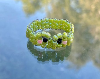 Beaded Frog Ring - Etsy
