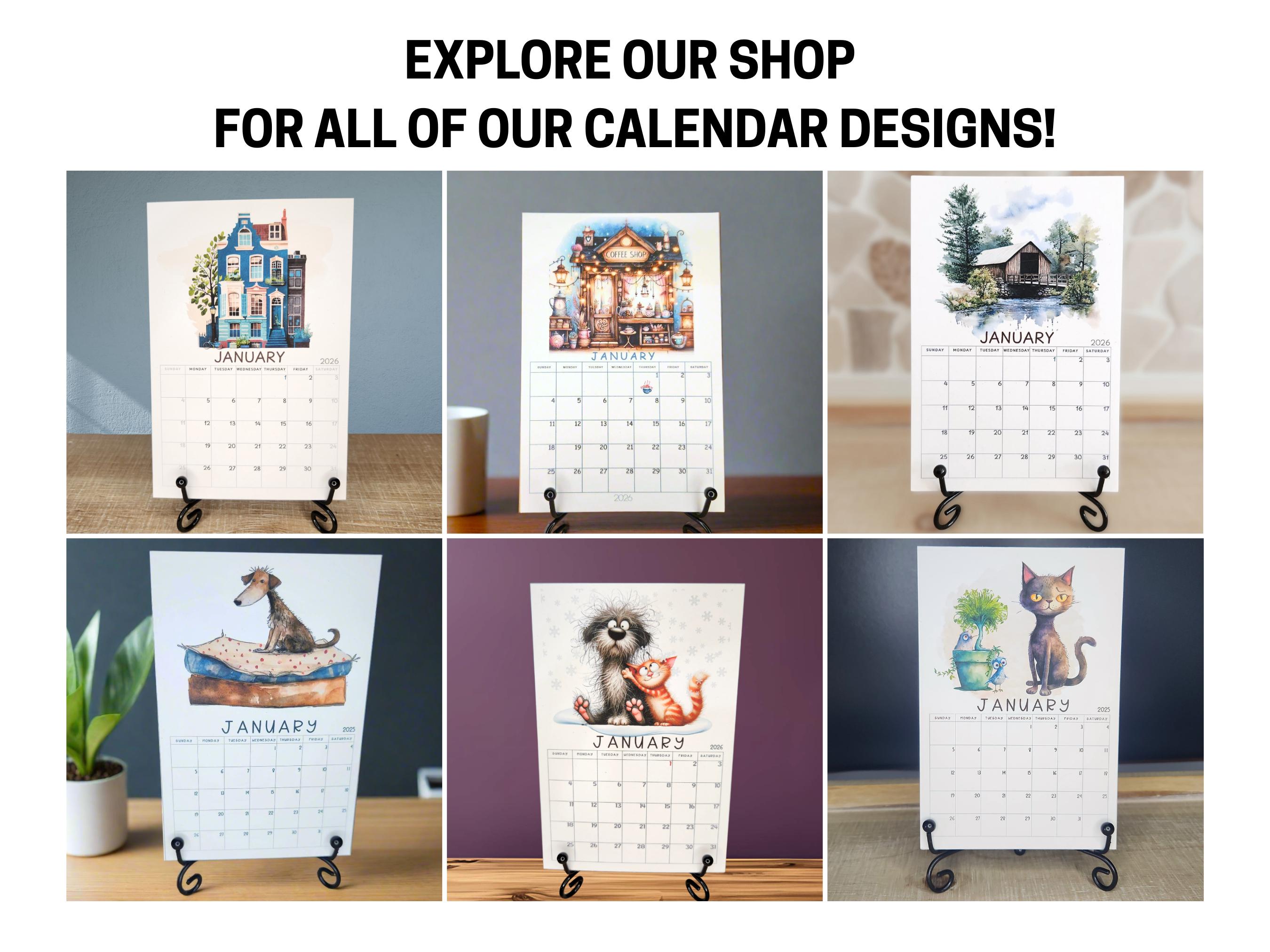 Whimsical Paris Streets Mini Desk Calendar| Mini Desk Calendar ...