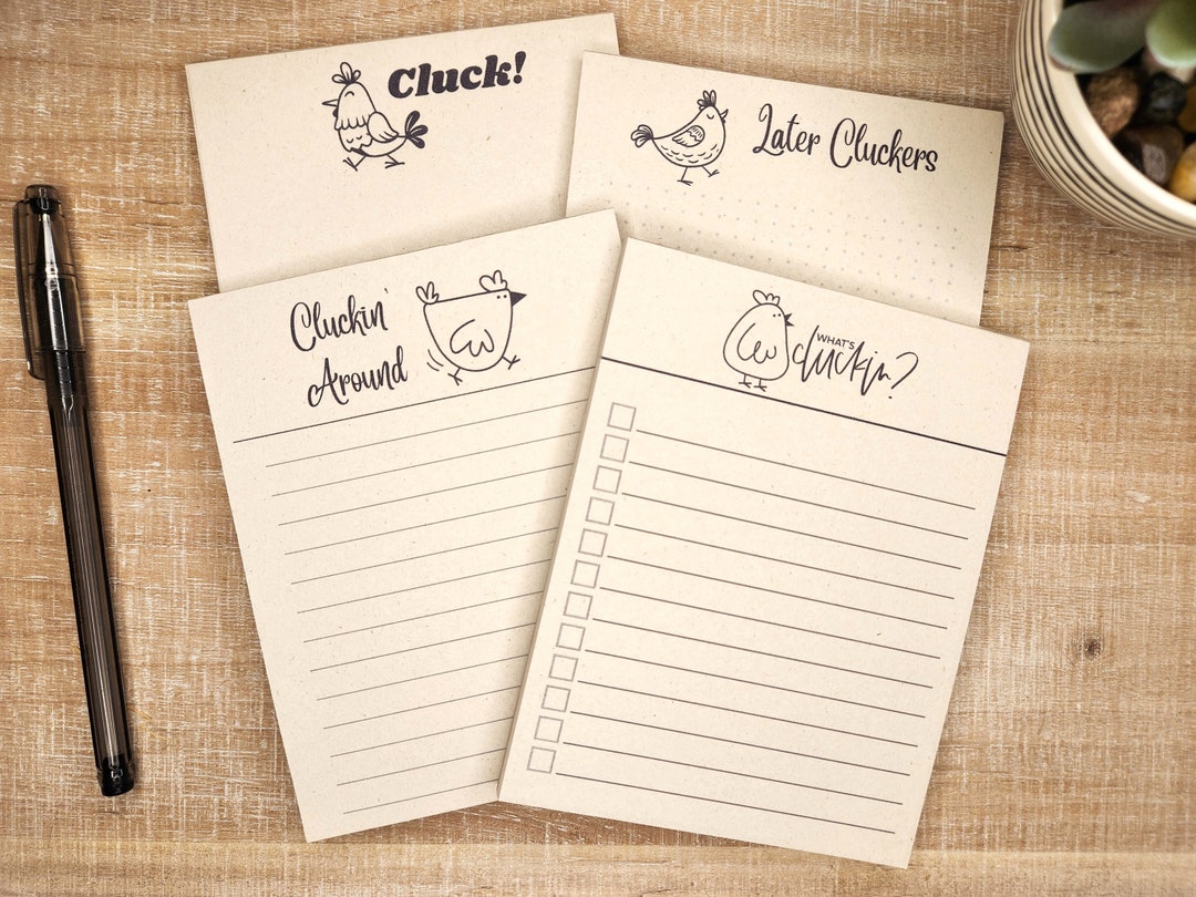 Cluck Sayings: Sugarcane Notepads| Chicken Humor| Funny & Snarky ...