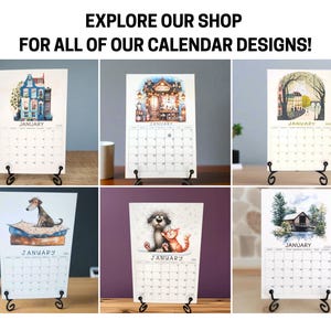 Cat Mini Desk Calendar| Watercolor Style Cat Calendar| 4"x6" Recycled ...