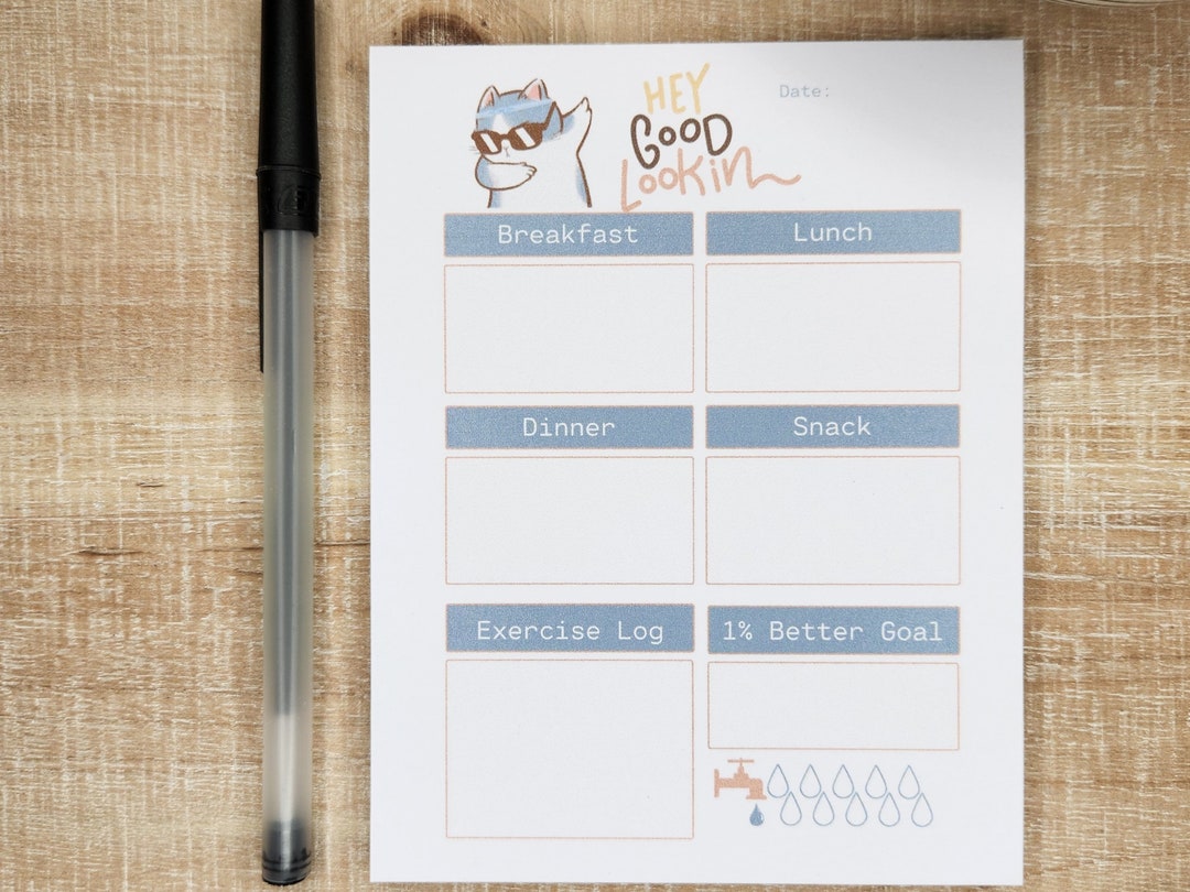 Daily Food Tracker Notepad| Food and Fitness Tracker| Health and ...