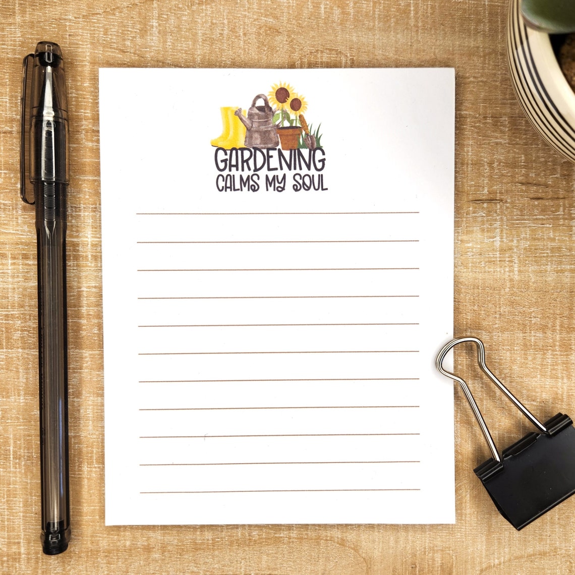 Garden Notepad: Gardening Calms My Soul| 3 Design Options| Gardener ...