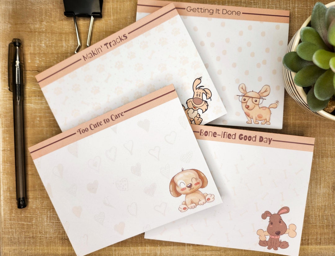 Cartoon Dogs Notepads| Cute Notepad| Dog Lover Gift| Gifts for Her ...