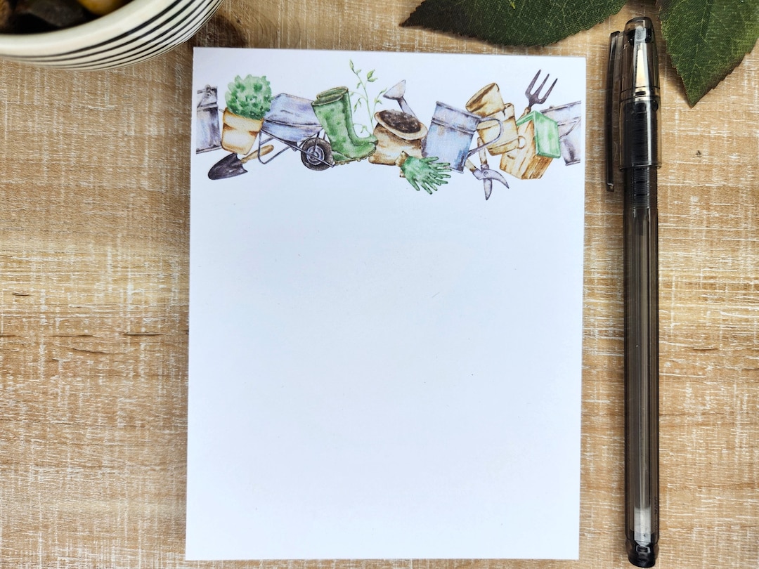 Garden Themed Border Notepad| Gardening Lover| Gardener Gift| Sugarcane ...