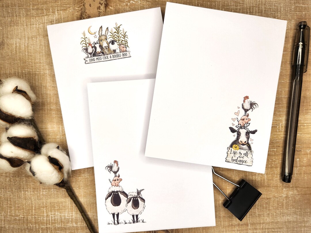 Down on the Farm: Notepads| Farm Themed Notepads| Farm Animals ...