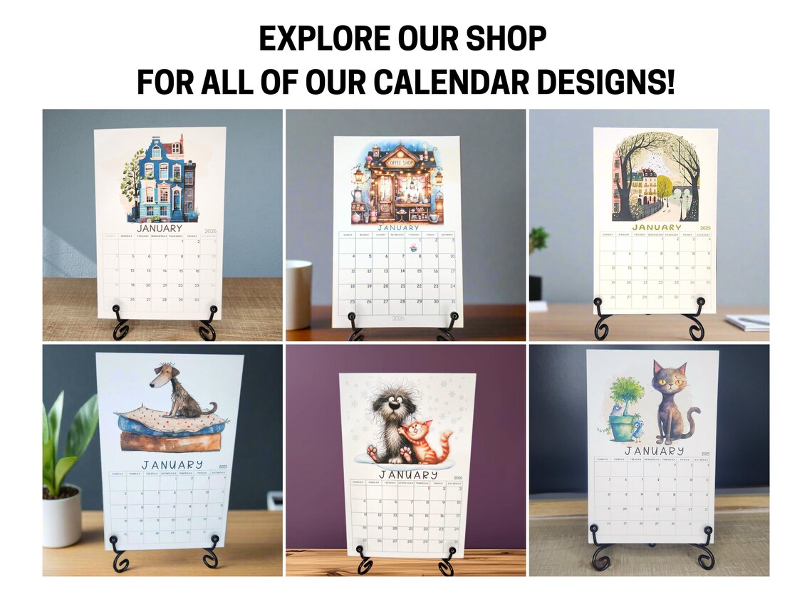 Covered Bridges Mini Desk Calendar| Watercolor Style Covered Bridges| 4 ...