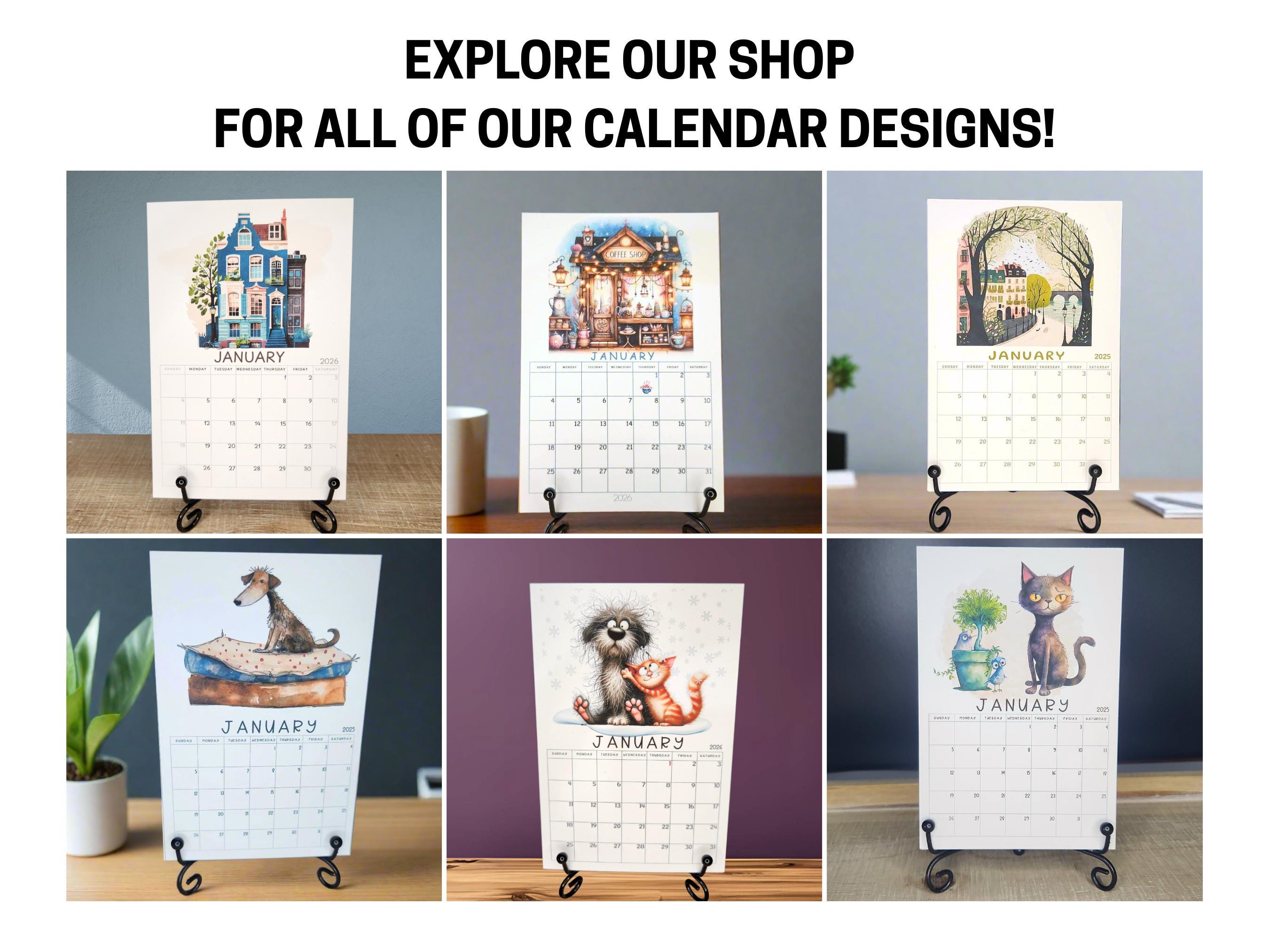 Covered Bridges Mini Desk Calendar| Watercolor Style Covered Bridges| 4 ...
