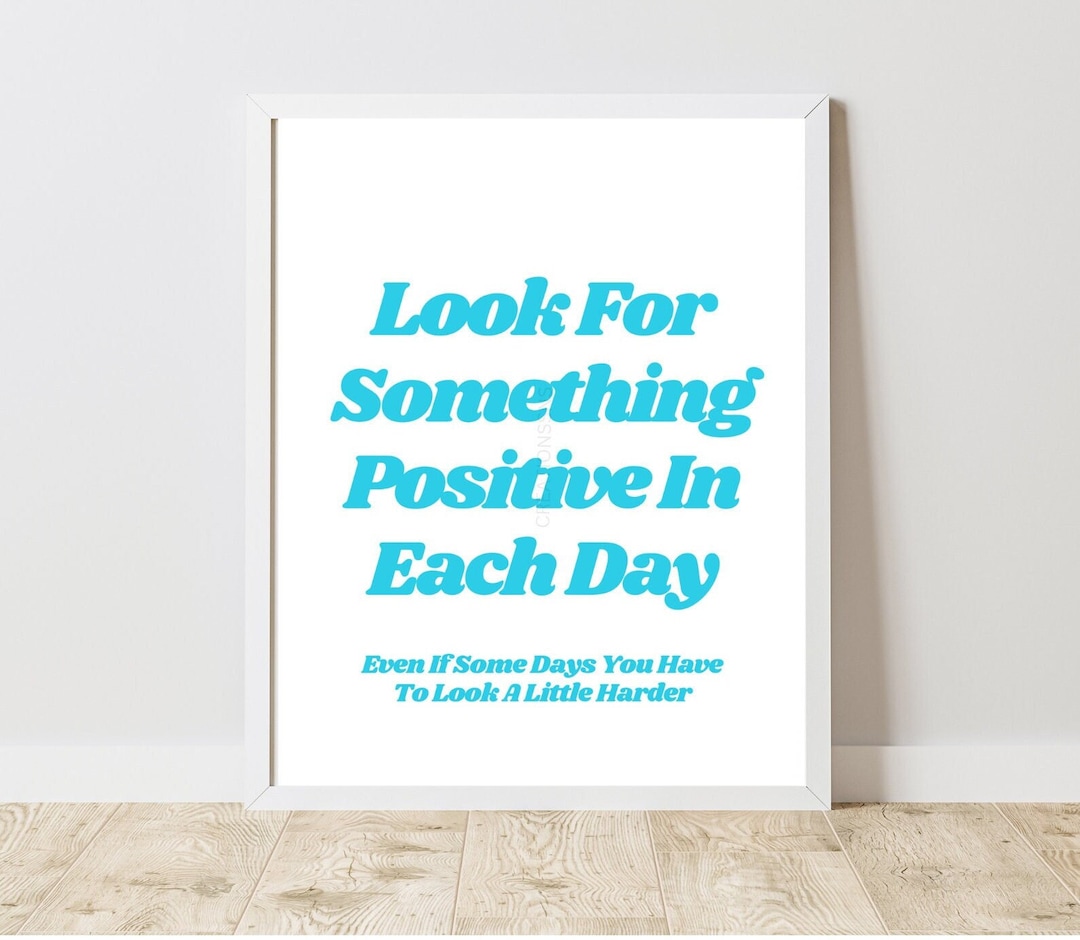 Preppy Aqua Positivity Poster Print Dorm/college Apartment Room Decor ...