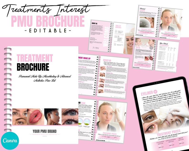 PMU Client Welcome Packet Brochure Treatments Marketing - Etsy