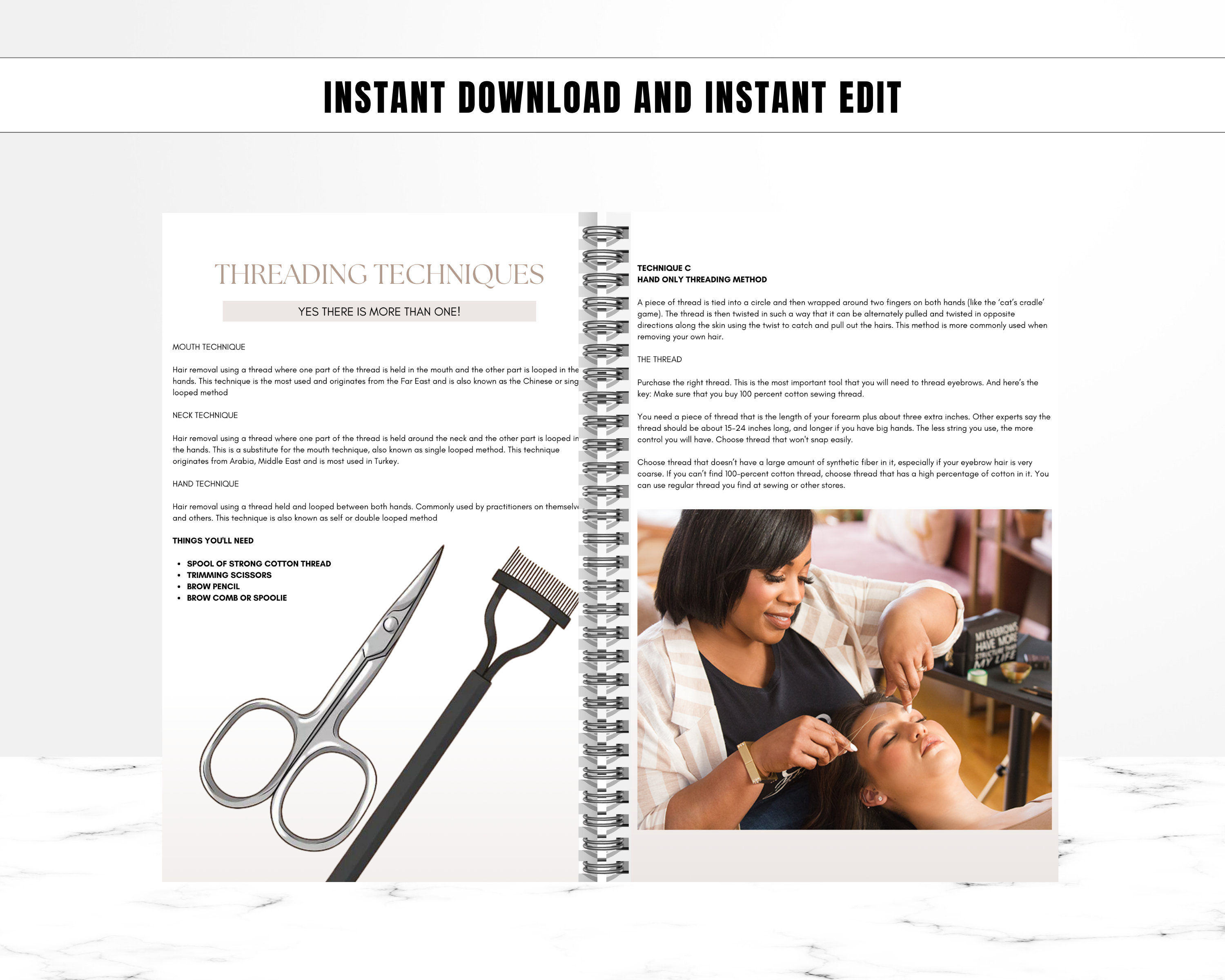 Eyebrow Threading Training Manual, Tutorial, Brow Threading Course ...