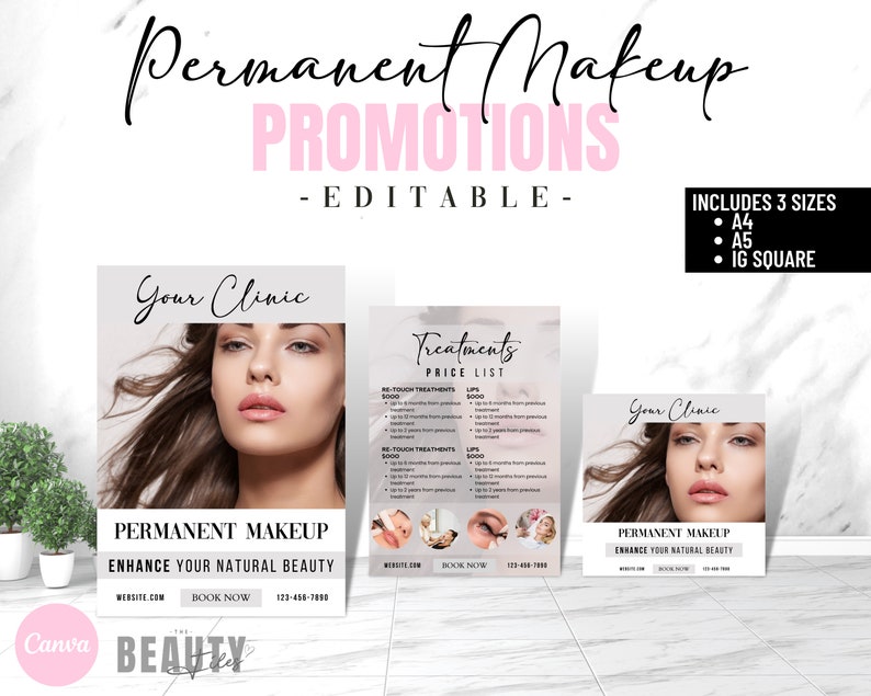 Permanent Makeup Promotion, Beauty Flyers, Brand Awareness Templates ...