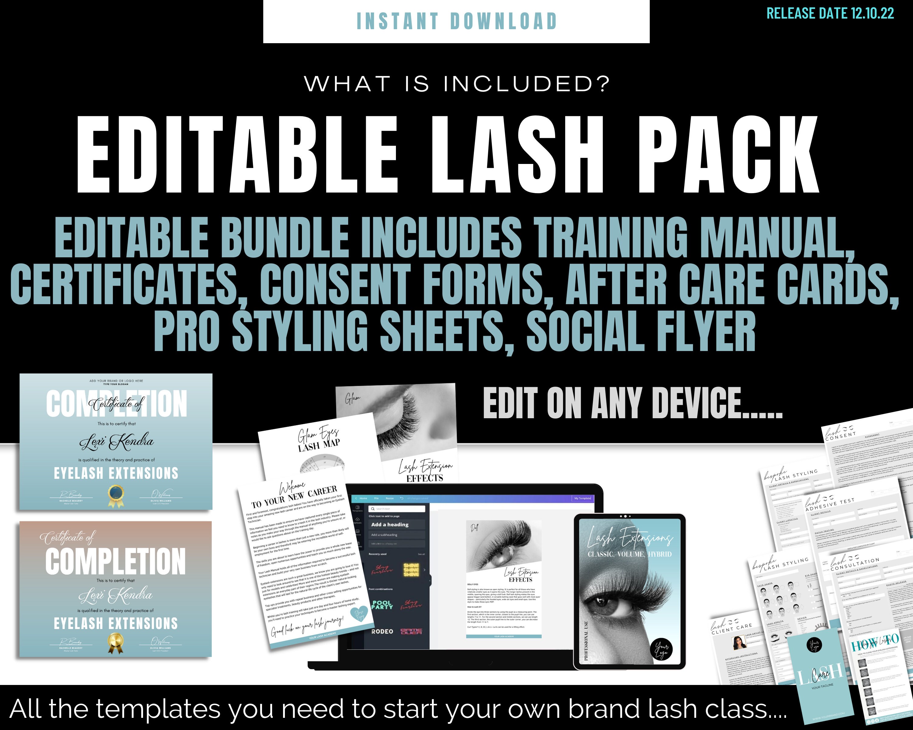 EDUCATORS Editable Eyelash Extensions Training Class Pack - Etsy