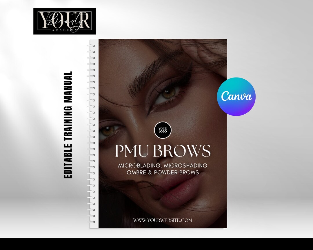 PMU Brows Training Manual: Microblading, Shading, Ombre (edit Canva) - Etsy