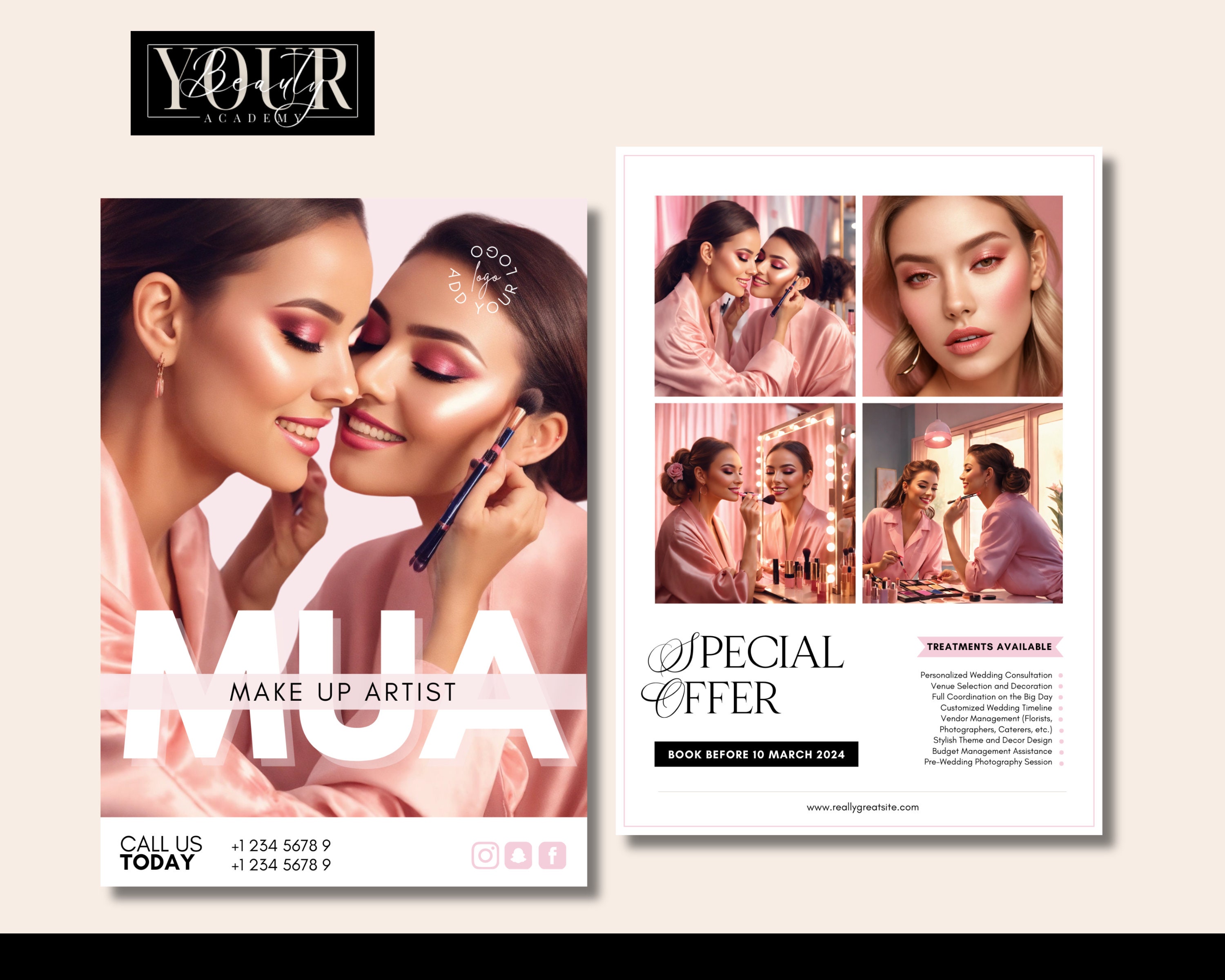 Makeup Artist Beauty Flyer Template, Brand Awareness, MUA Promotions ...