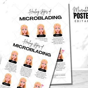 Microblading Poster, PMU Wall Art, Editable Salon Posters, A4, A2 ...