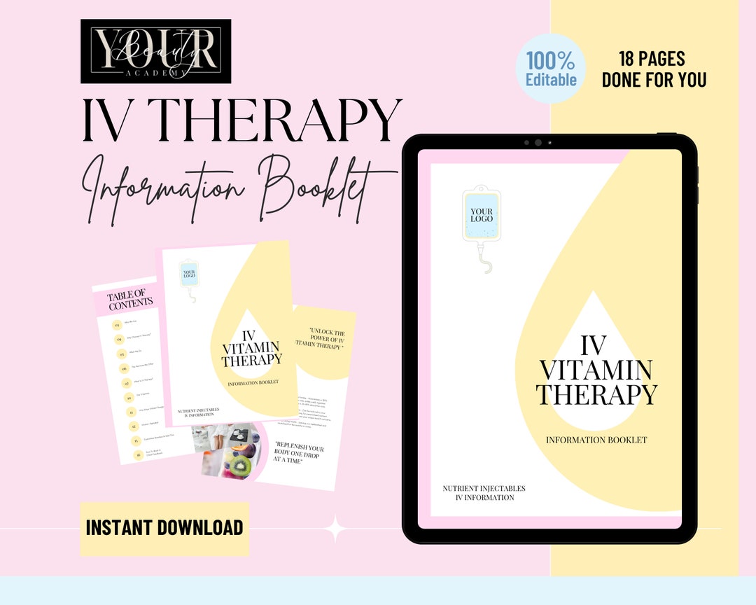 IV Vitamin Therapy Ebook, IV Therapy Clinic Brochure Template, Infusion ...