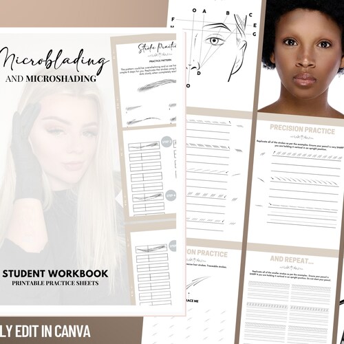 Editable Microblading Manual Microshading Manual Combo Brow - Etsy