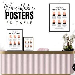 Microblading Poster, PMU Wall Art, Editable Salon Posters, A4, A2 ...
