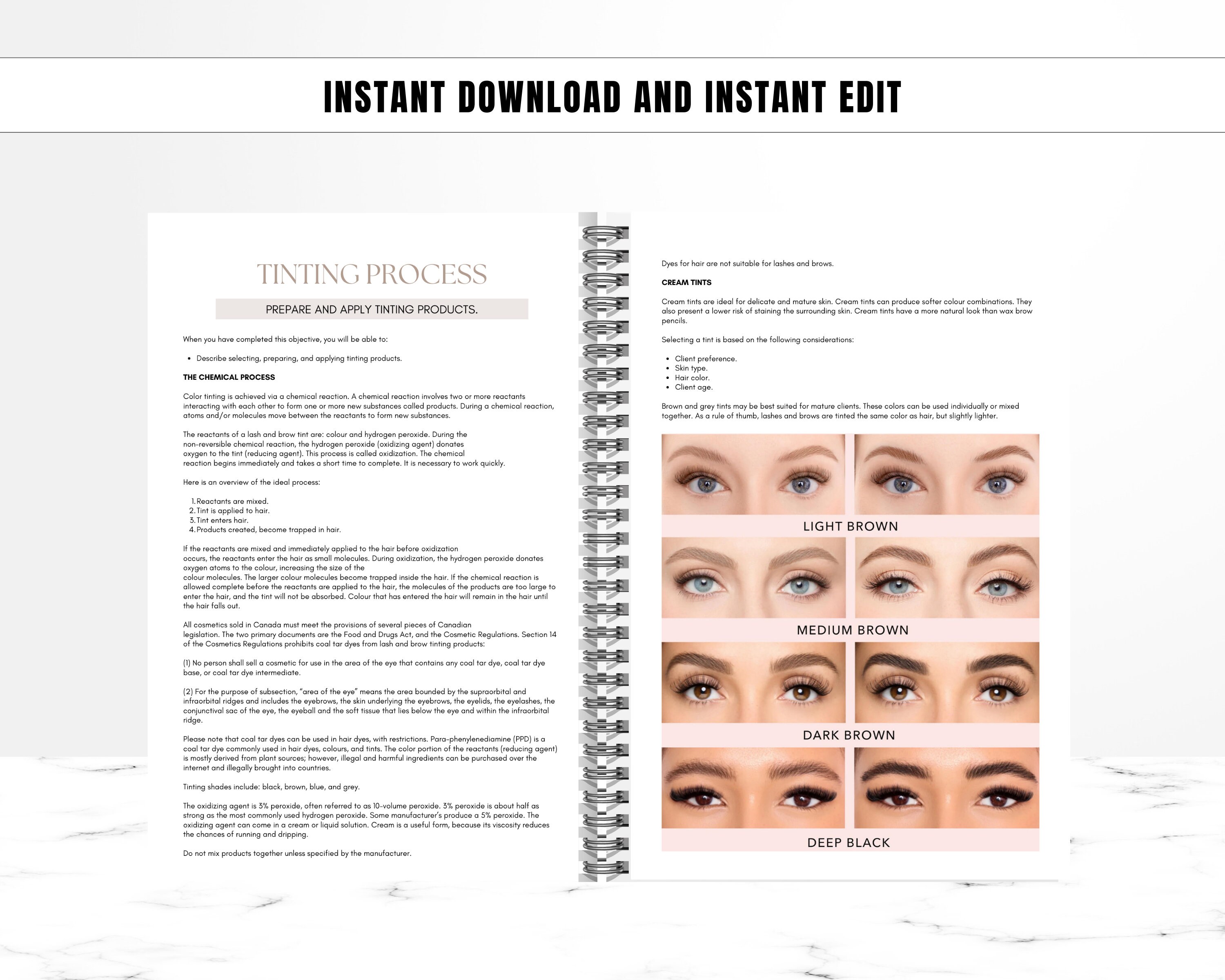 Lash and Brow Tint Editable Training Manual, Tutorial, Brow Lash Course ...