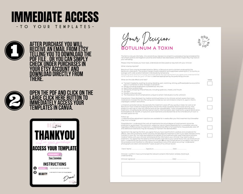 Botox Consent Form, Simple Neurotoxins Consent, Minimal Design ...