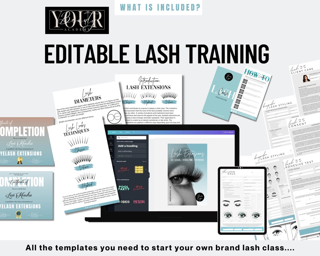 EDUCATORS Editable Eyelash Extensions Training Class Pack, Students ...