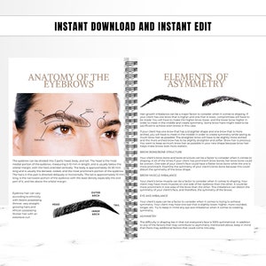 Eyebrow Mapping Editable Manual, Tutorial, Brow Training Course