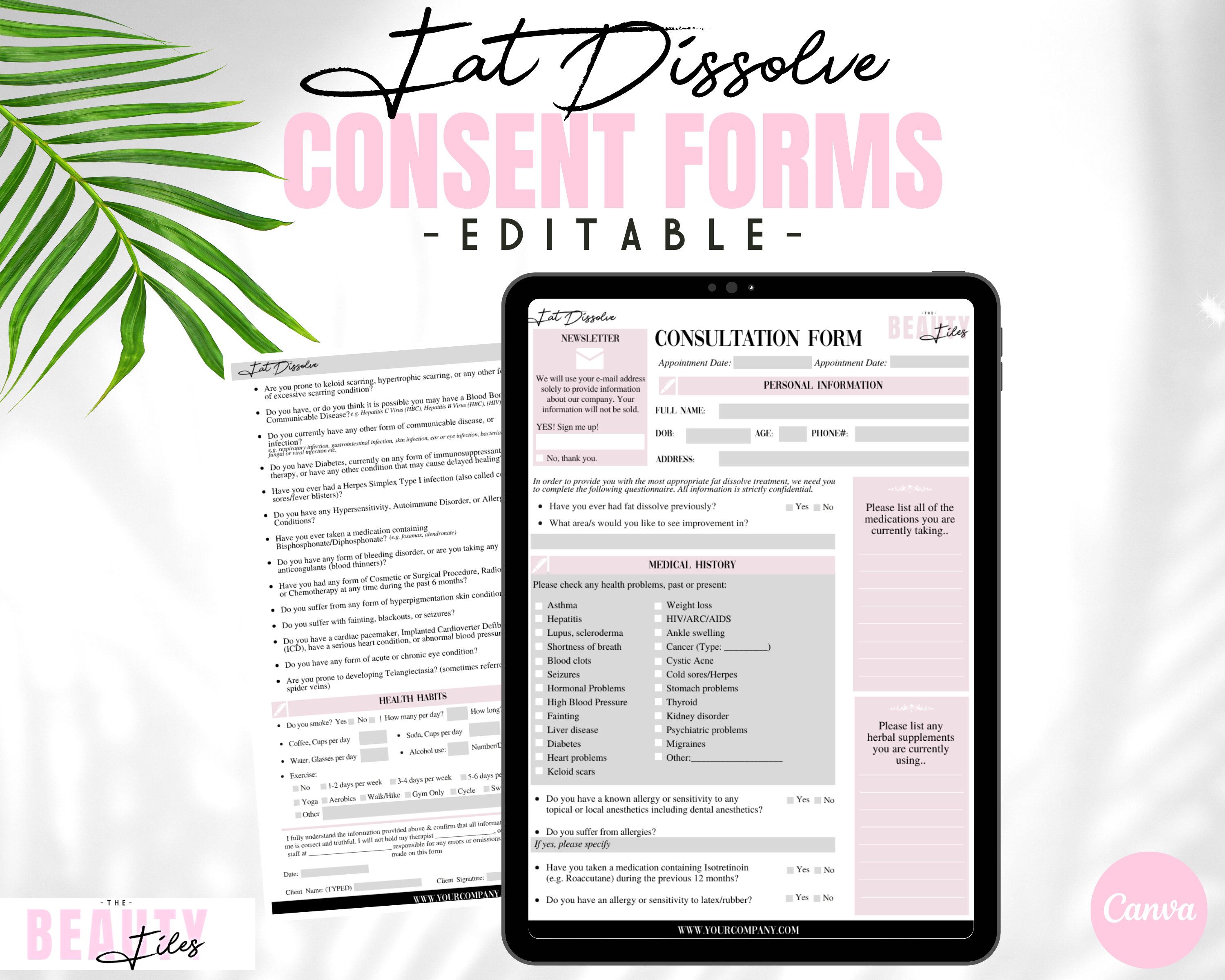 Fat Dissolve Consent Forms, Fat Dissolve Consultation Forms ...