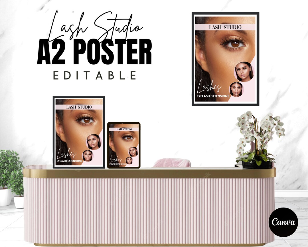 Lash Extensions Poster, Eyelash Extensions Wall Art, Editable Salon ...