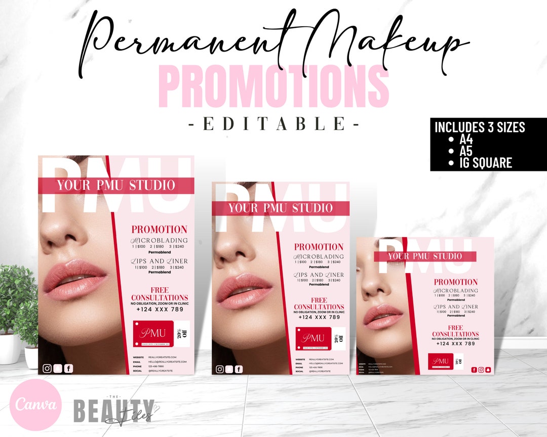 PMU Flyers, Beauty Brand,awareness Templates, Micropigmentation Ads ...