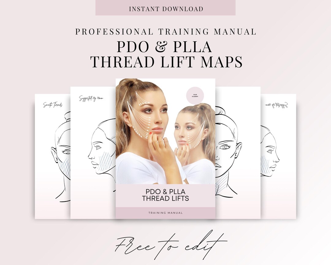 PDO & PLLA Aesthetics Thread Lift Mapping Training Manual (edit in Canva) - Etsy