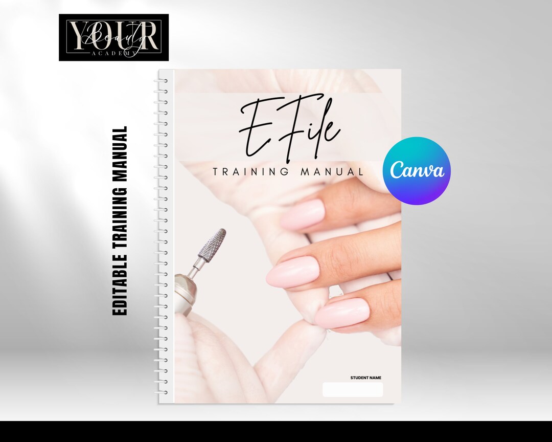 E-file Training Manual, Editable E-file Nail Course, Nail Enhancement ...