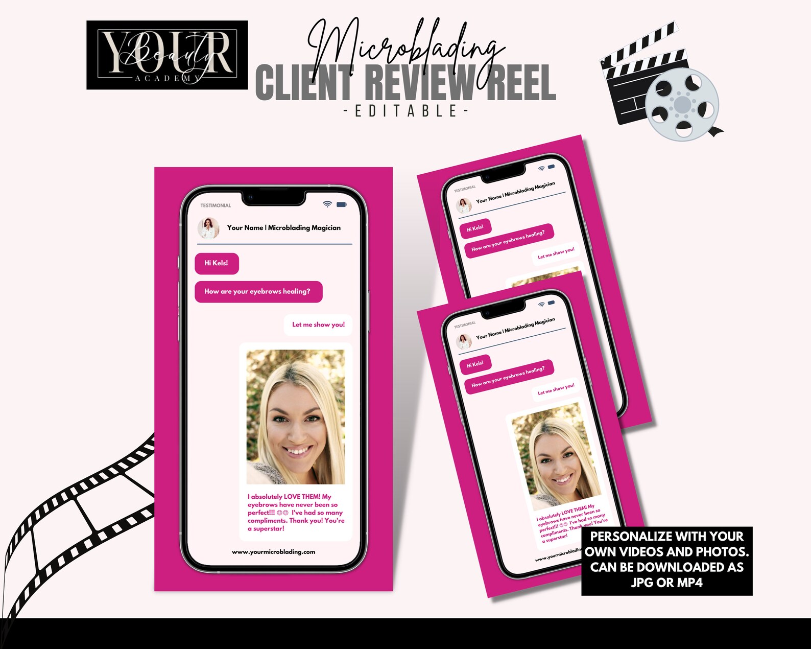 Microblading Reel for Instagram, Beauty, Client Review Video, Instagram ...