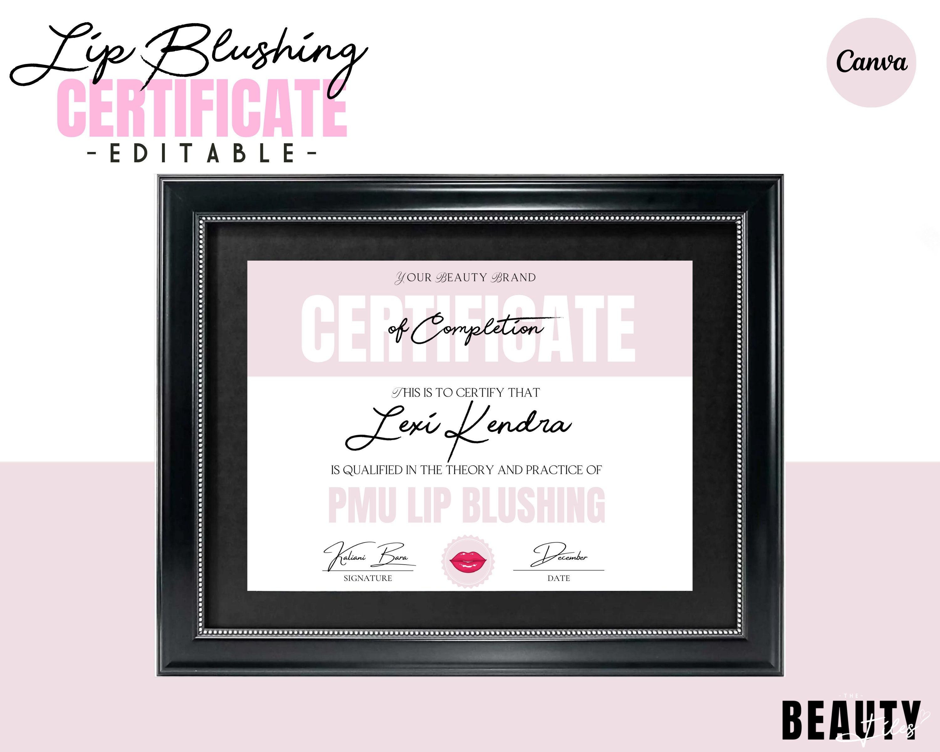 PMU Lips Training Course Certificate, Beauty Certificate, PMU Training ...