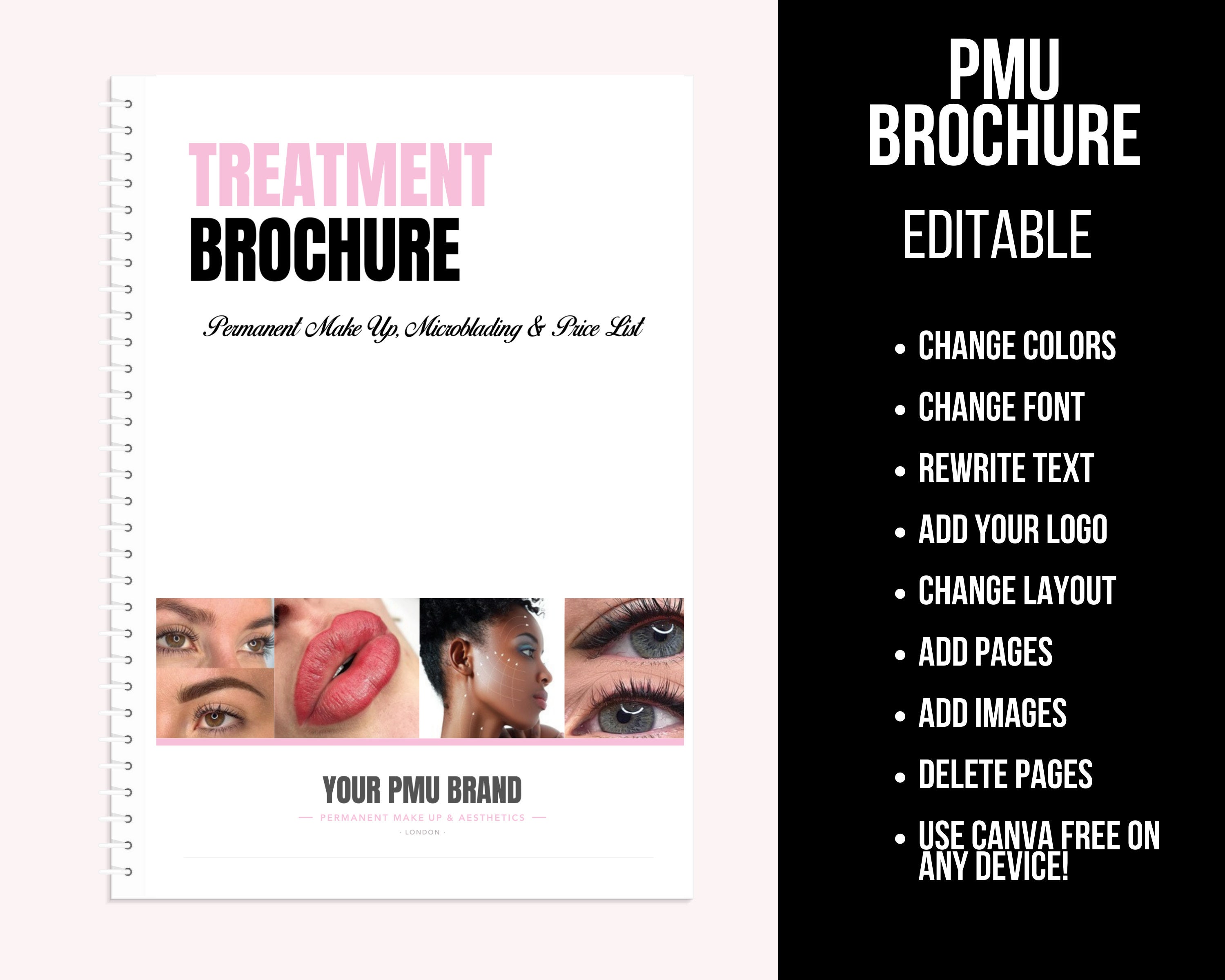 PMU Client Welcome Packet, Brochure Treatments, Marketing Booklet, PMU ...