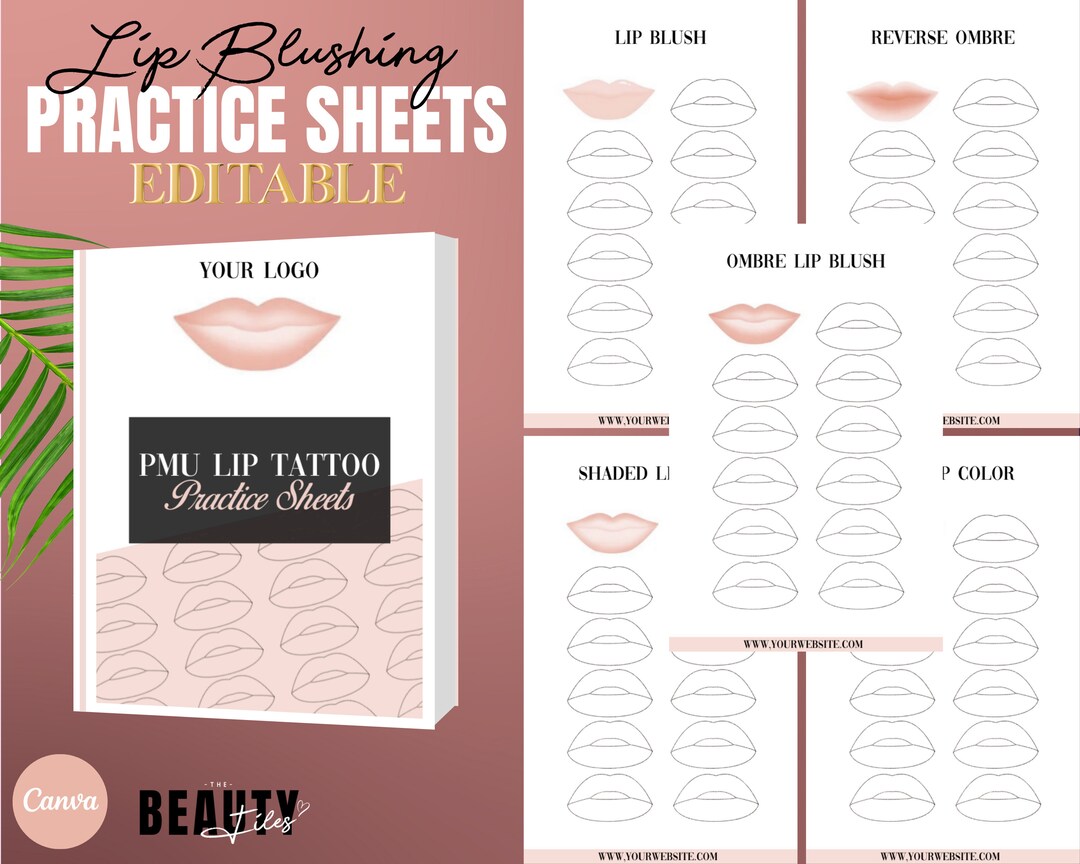 PMU Lips Practice Sheets Lip Blush Tattoos Lip Blushing - Etsy