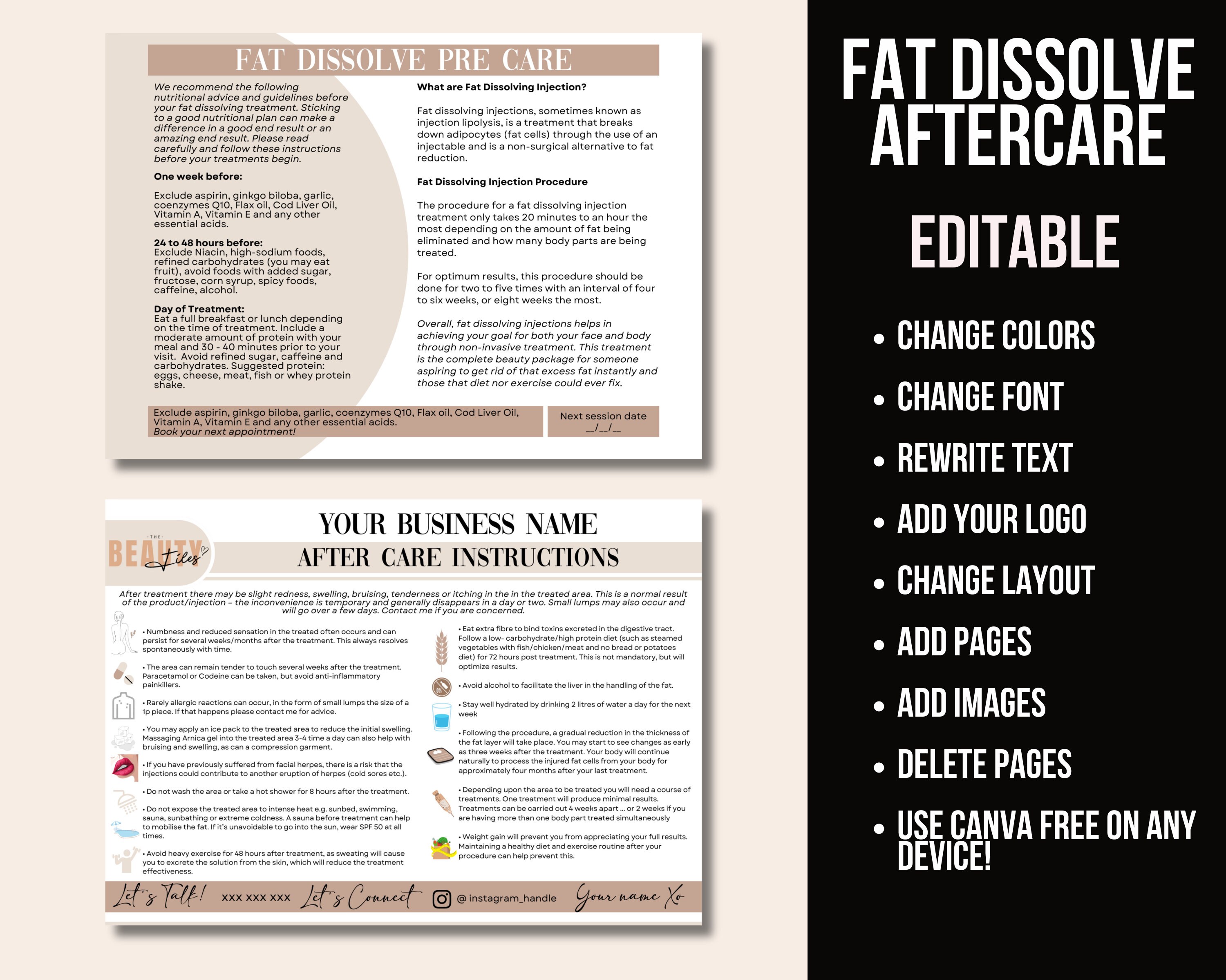 Fat Dissolving Pre Post Care, Aftercare, Before Treatment, Body ...
