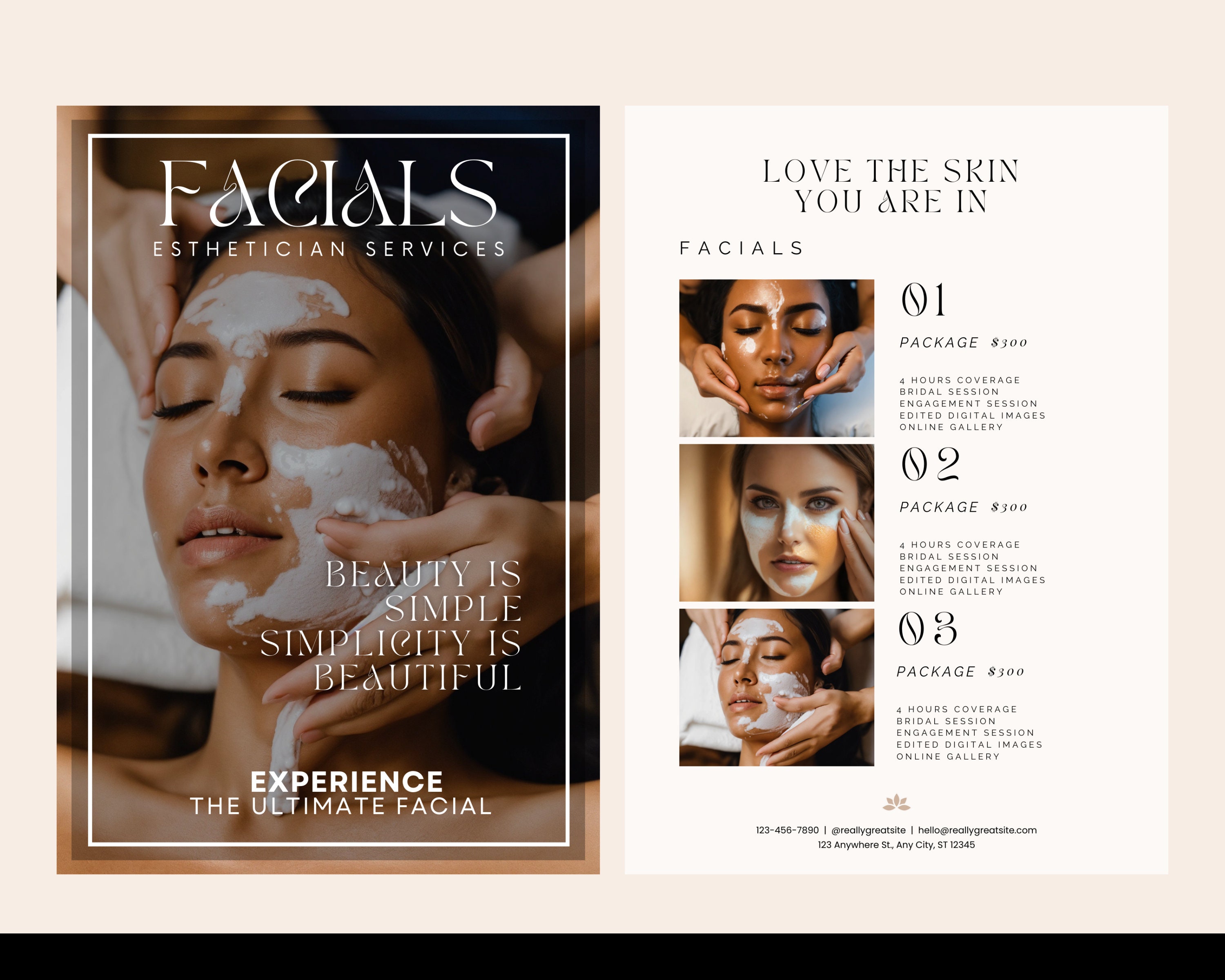 Skincare Ads: Esthetician Beauty Flyer Templates (editable, Printable ...