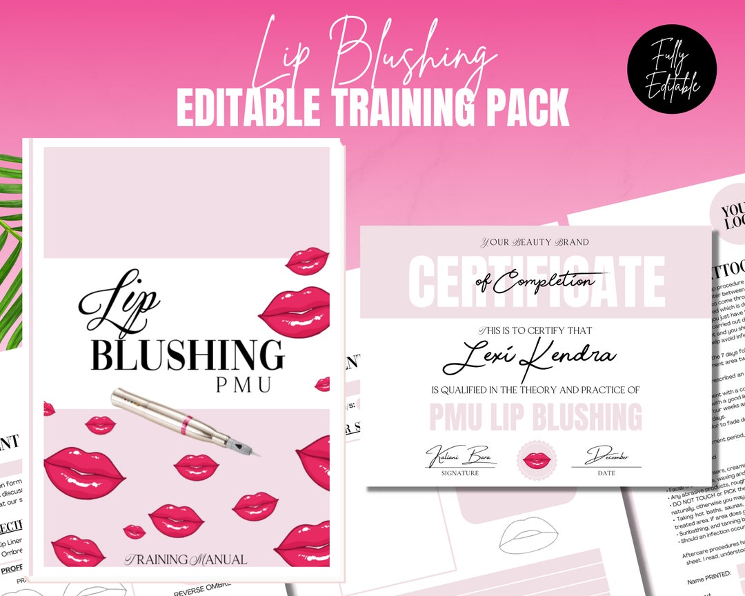 PMU Lips Training Manual, Editable for Educators, Tattoo Lip Blush, PMU ...