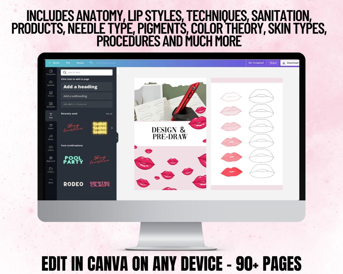 PMU Lips Training Manual Editable for Educators Tattoo Lip - Etsy