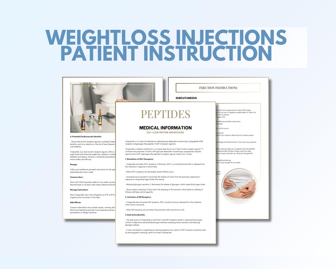 Tirzepatide Semaglutide Patient Instructions, Medical Weight Loss GLP ...