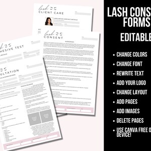 Lash Extensions Forms, Editable, Printable, Digital, Goodnotes, Eyelash ...