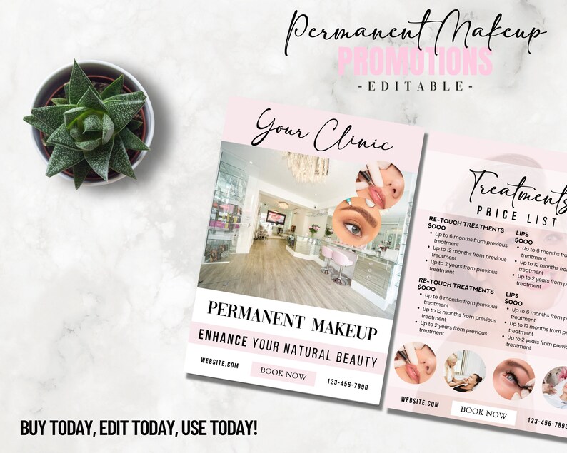 Beauty Flyers, Brand Awareness Templates, PMU Ads, Hair, Nail, Makeup ...