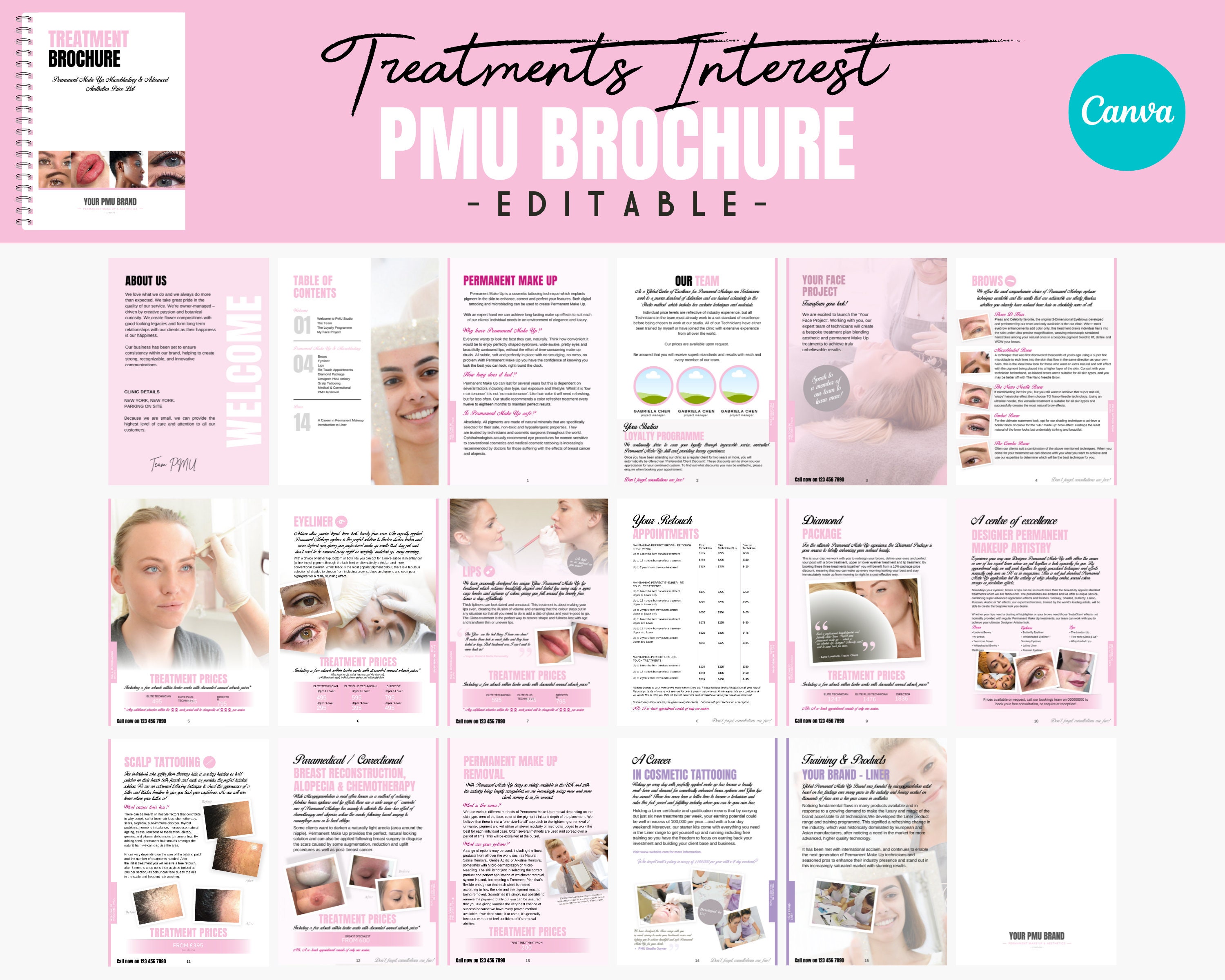 PMU Client Welcome Packet Brochure Treatments Marketing - Etsy