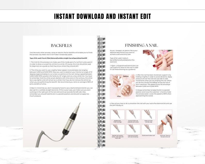 Manuel de formation E-File, cours modifiable sur les ongles E-file ...