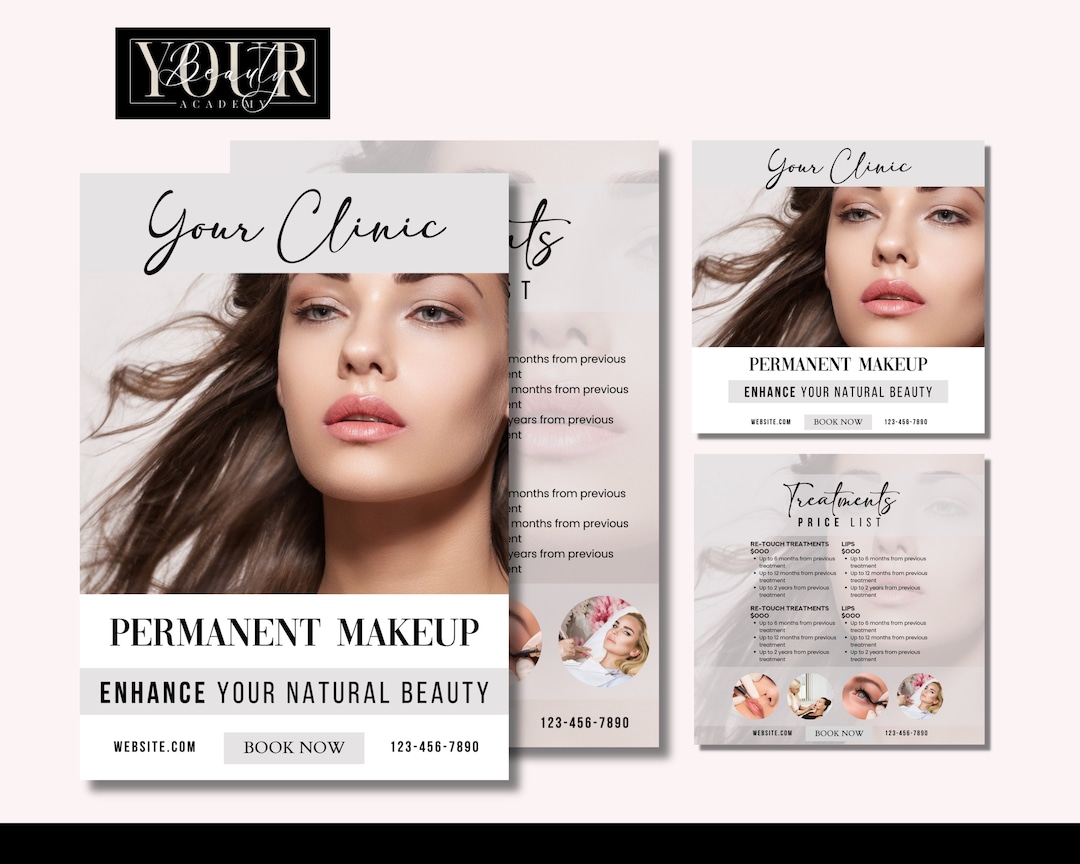 Permanent Makeup Promotion, Beauty Flyers, Brand Awareness Templates ...