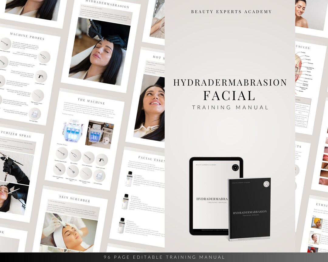 Hydradermabrasion Facials Training Manual - Editable Advanced Facial ...